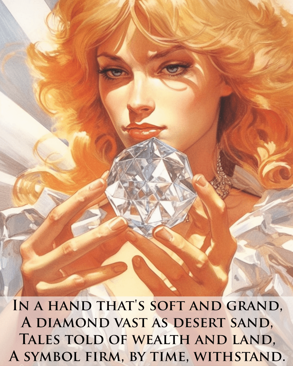 A Female Hand Holding a Big Diamond - iC7Zi