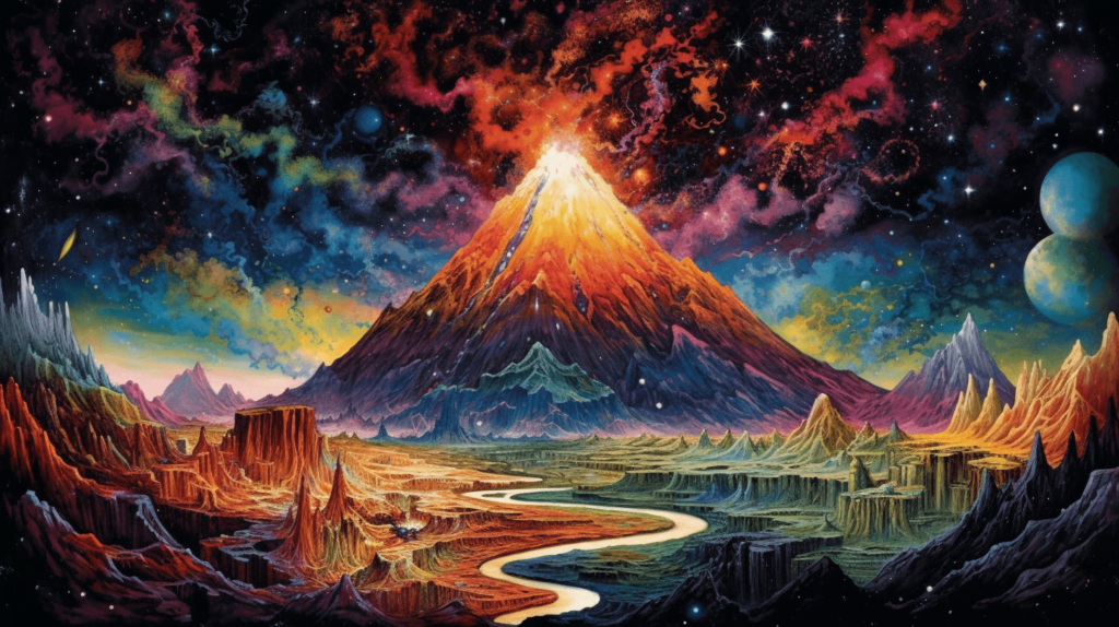 A Volcano, Mountain with Lava Inside - iC7Zi